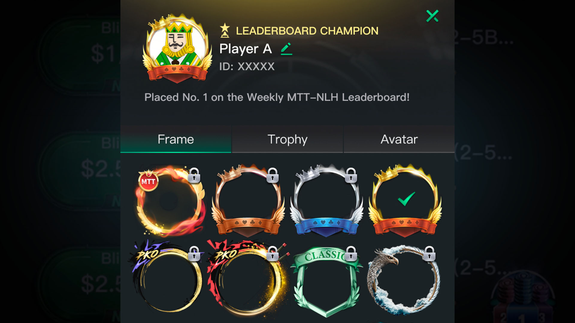 KKPoker Official | Honor Frames